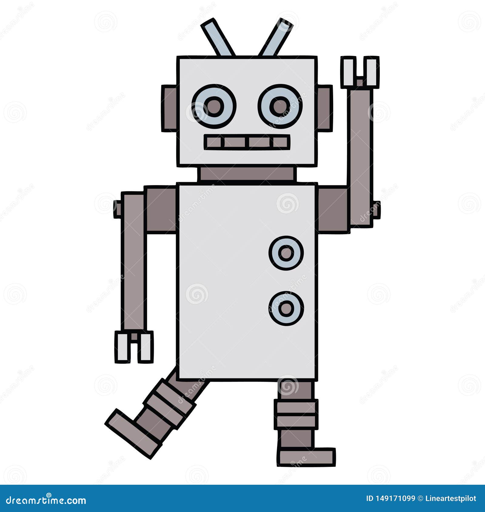 Cute cartoon dancing robot stock vector. Illustration of artwork ...