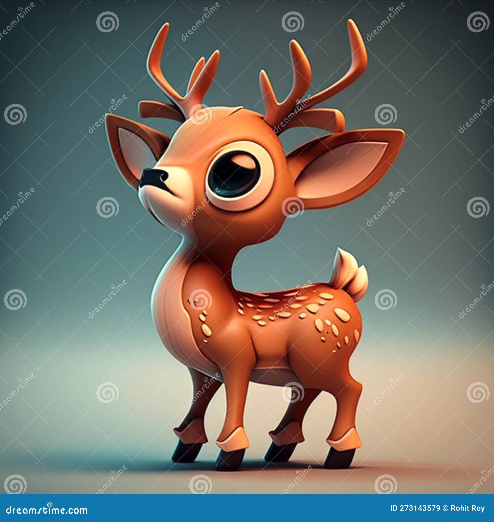A Cute Cartoon Deer Character Stock Illustration - Illustration of ...