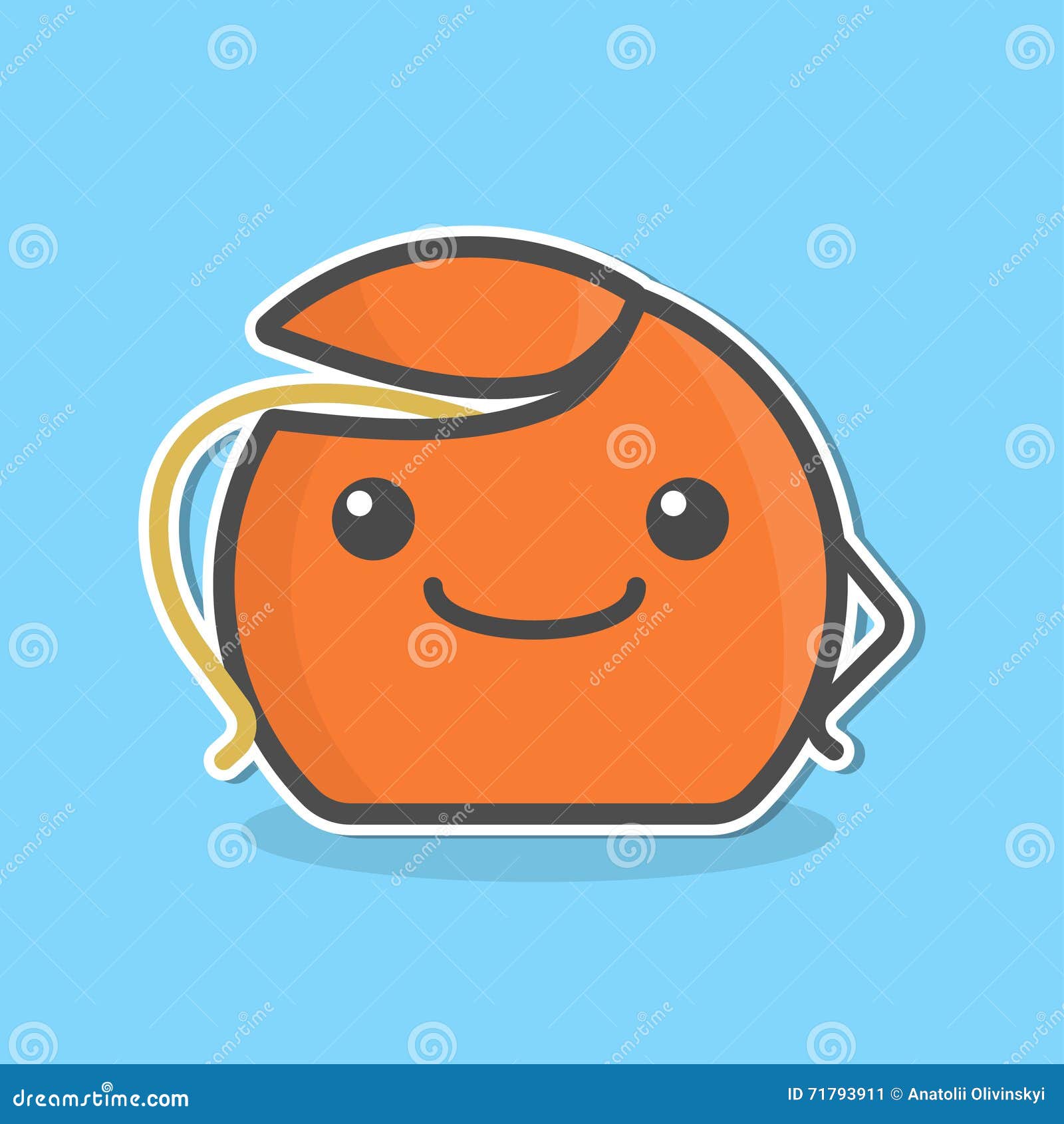 Cute cartoon dental floss. stock illustration. Illustration of medical ...