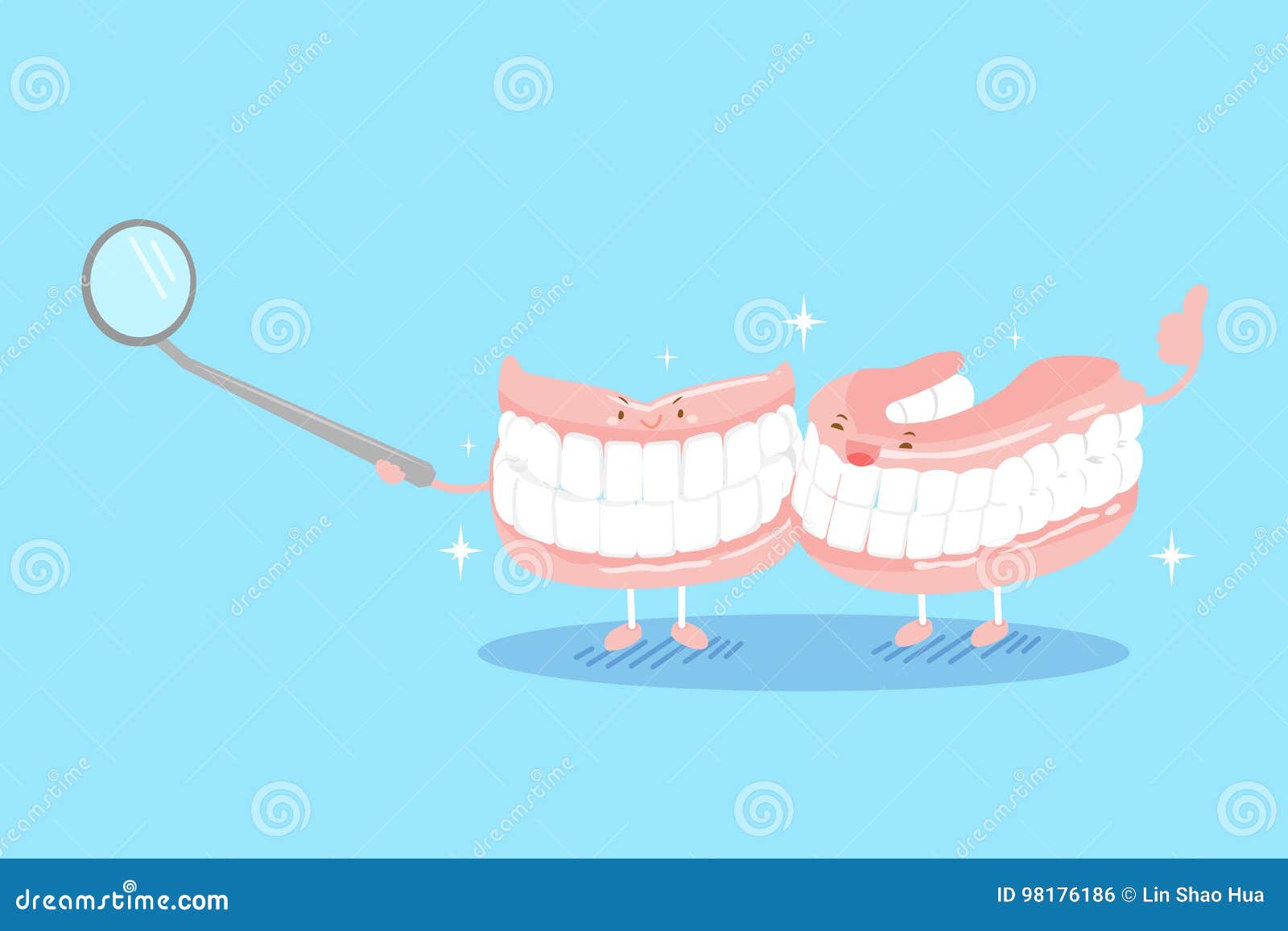 Cute cartoon denture stock vector. Illustration of clean - 98176186