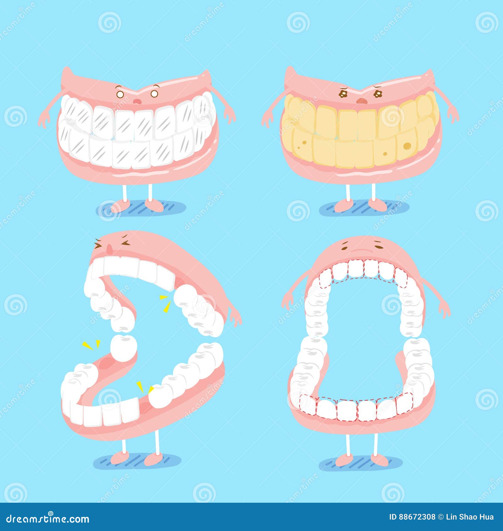 Cute cartoon denture stock vector. Illustration of dentist - 88672308