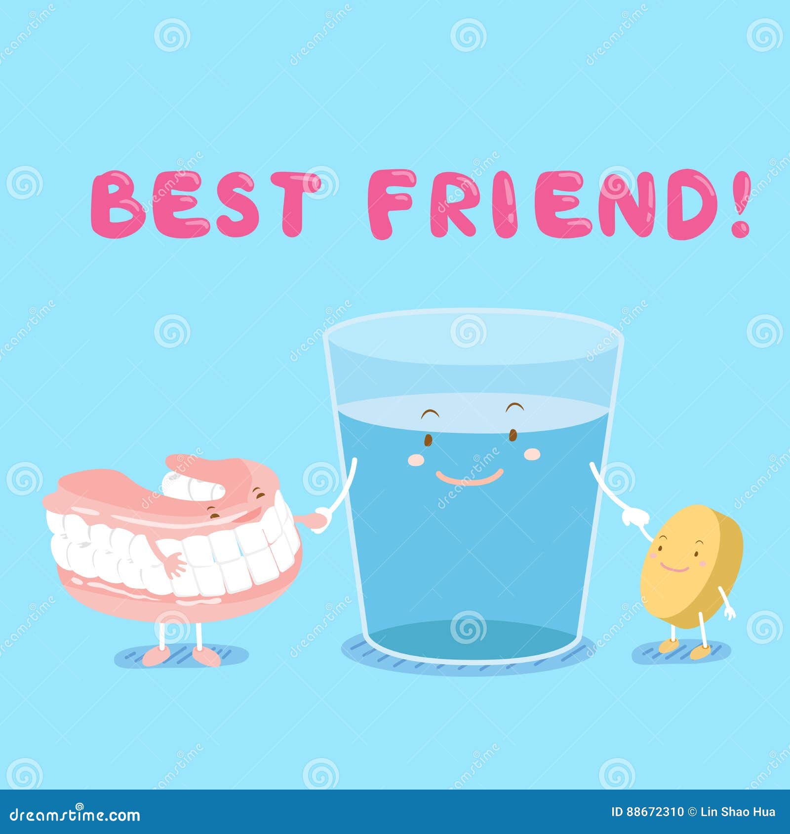 Cute cartoon denture stock vector. Illustration of care - 88672310