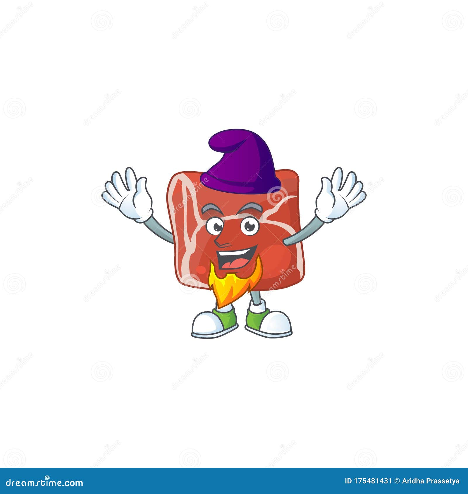 Cute Cartoon Design of Beef Performed As an Elf Stock Vector ...