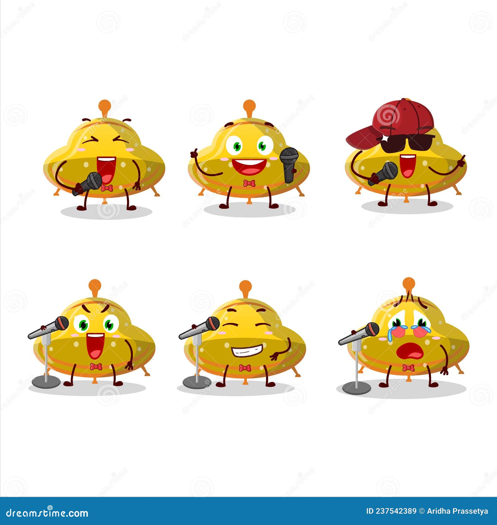 A Cute Cartoon Design Concept of UFO Yellow Gummy Candy Singing a ... A Cute Cartoon Design Concept of UFO Yellow Gummy Candy Singing a ...