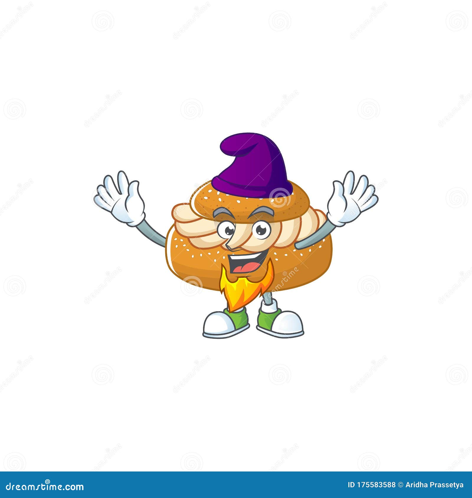 Cute Semla Cartoon Character Using A Microphone Vector Illustration ...