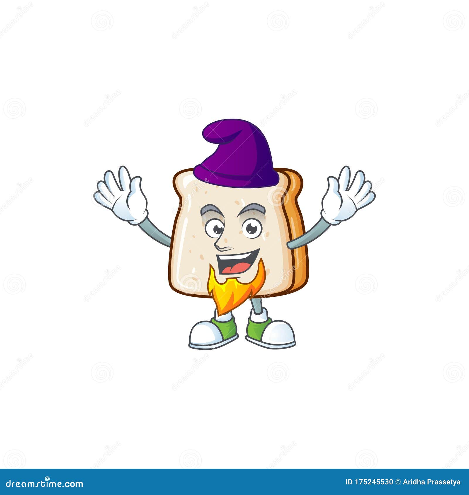 Cute Cartoon Design of Slice of Bread Performed As an Elf Stock Vector ...