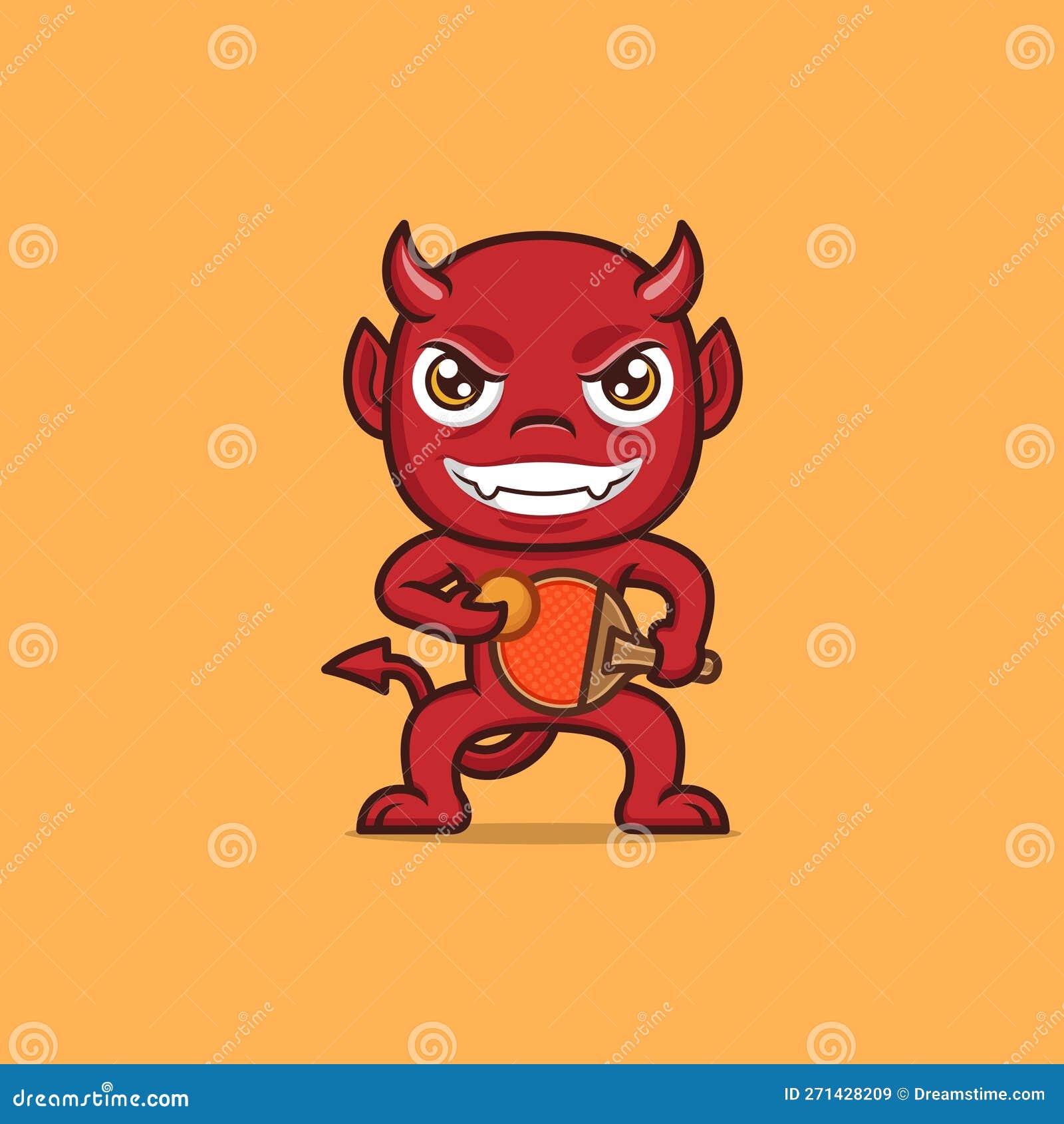 Cute devil ping pong stock vector. Illustration of devil - 271428209