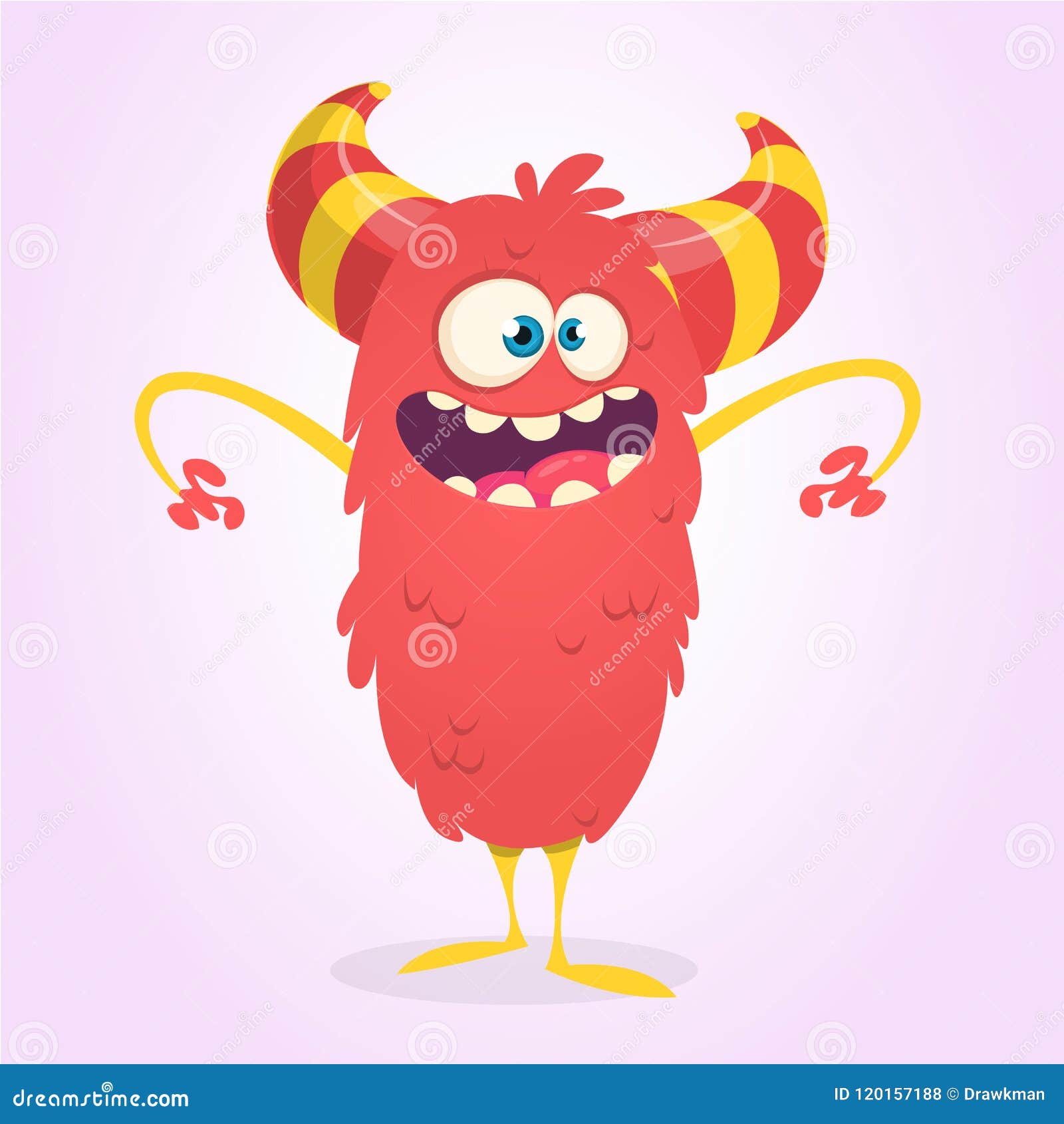 Cute Cartoon Devil. Vector Illustration of Funny Red Devil Character ...