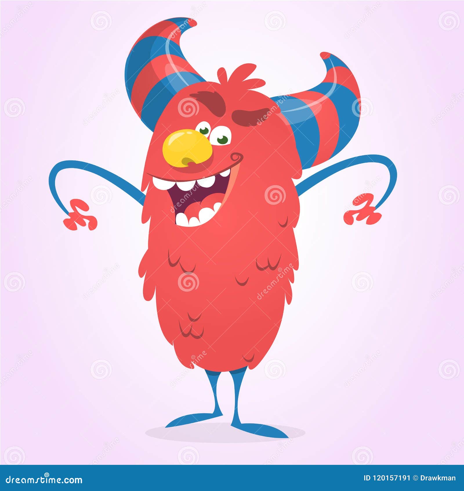 Cute Cartoon Devil. Vector Illustration of Funny Red Devil Character ...