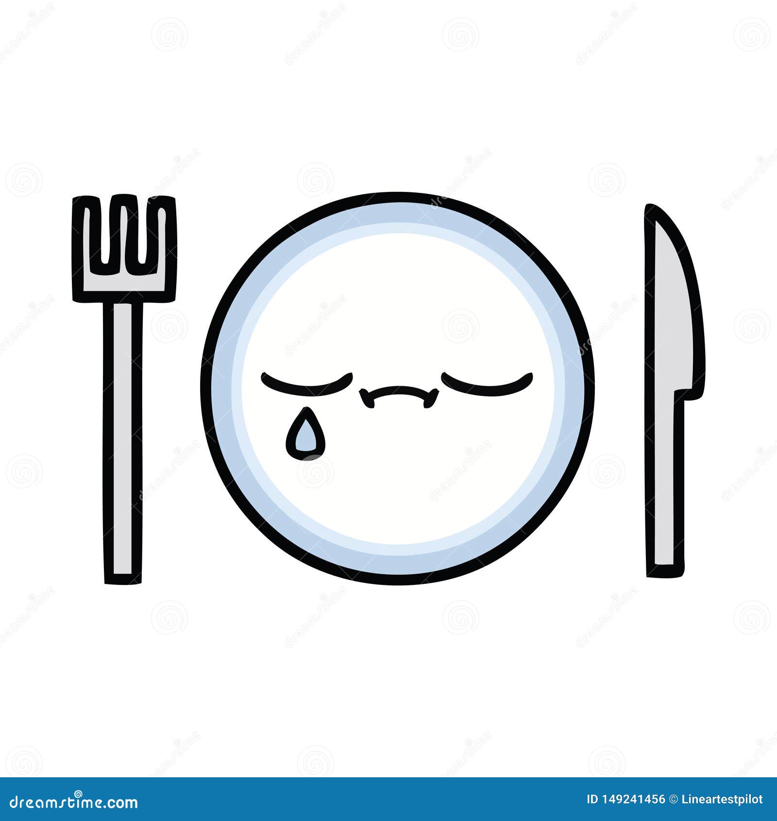 Cute cartoon dinner plate stock vector. Illustration of plate - 149241456