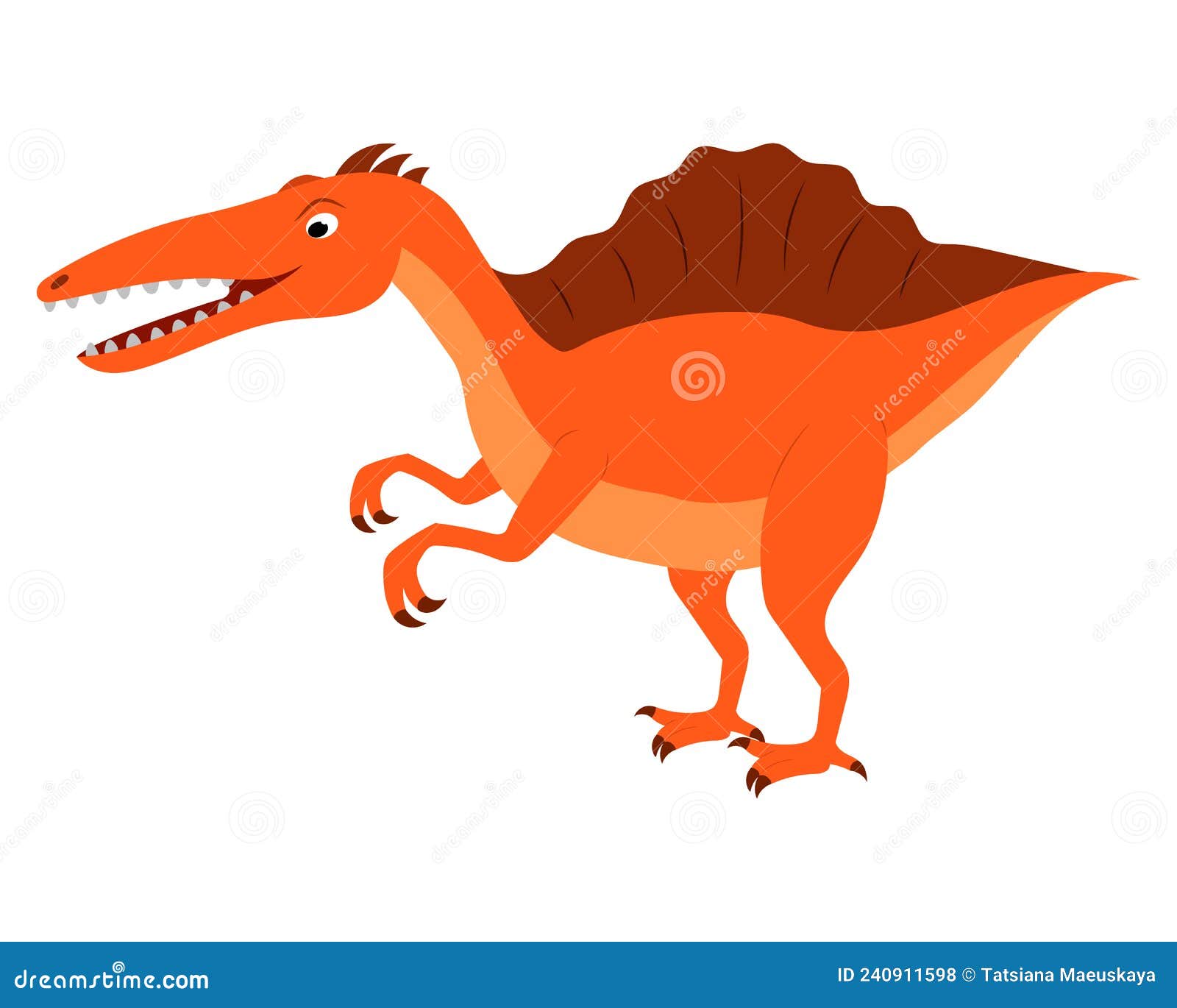 Cute Cartoon Dinosaur Predator. Vector Isolated on a White Background ...