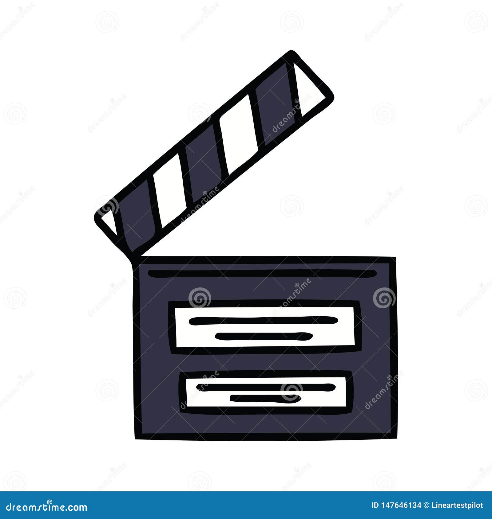 Cute Cartoon Director Clapper Stock Vector - Illustration of retro ...