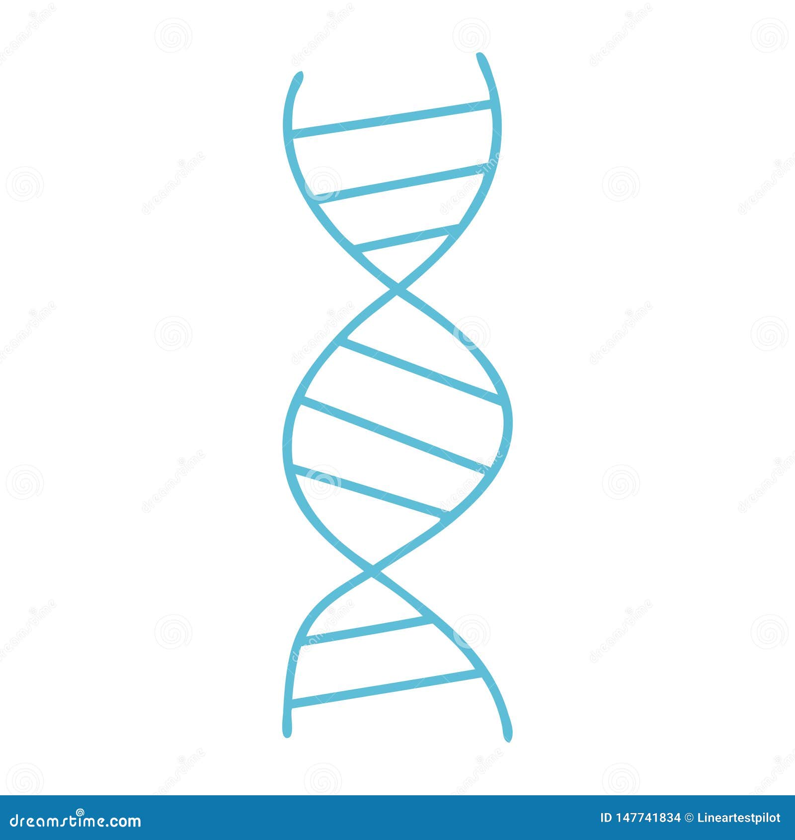 Cute cartoon DNA strand stock vector. Illustration of hand - 147741834