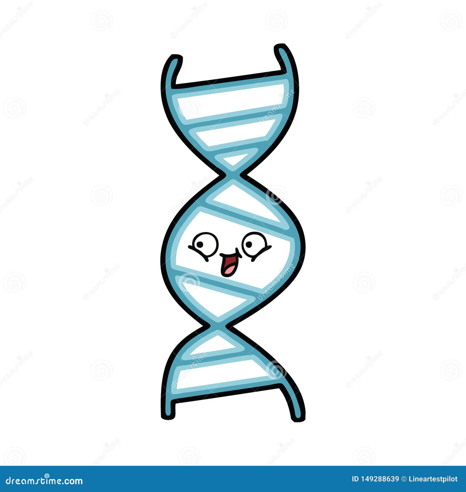 Cute cartoon DNA strand stock vector. Illustration of cartoon - 149288639