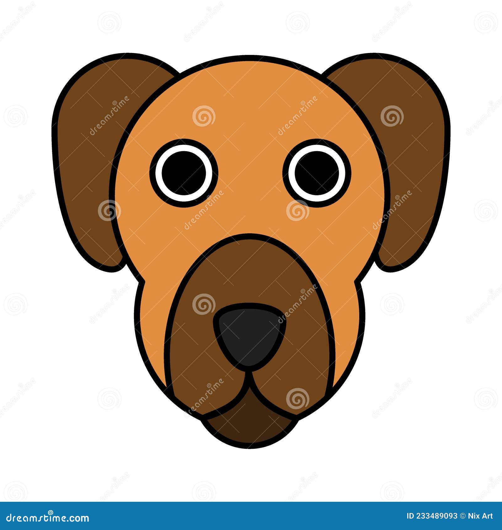 Cute Cartoon Dog Face.vector Illustration.vector Stock Vector ...