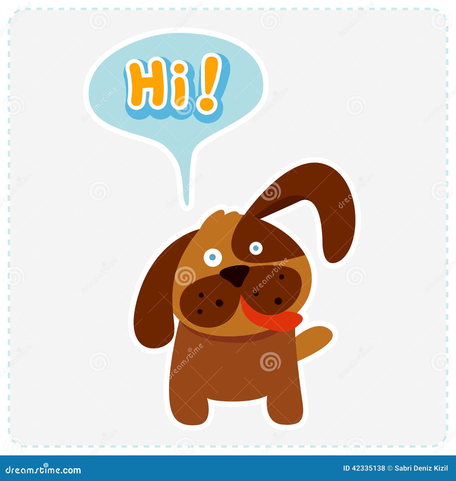 Cute Cartoon Dog and a Speaking Bubble - Vector Illustration Stock ...