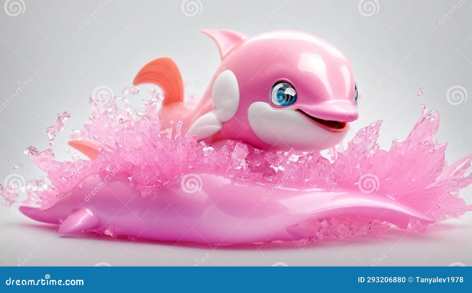 Cute cartoon dolphin pink stock illustration. Illustration of cartoon ...