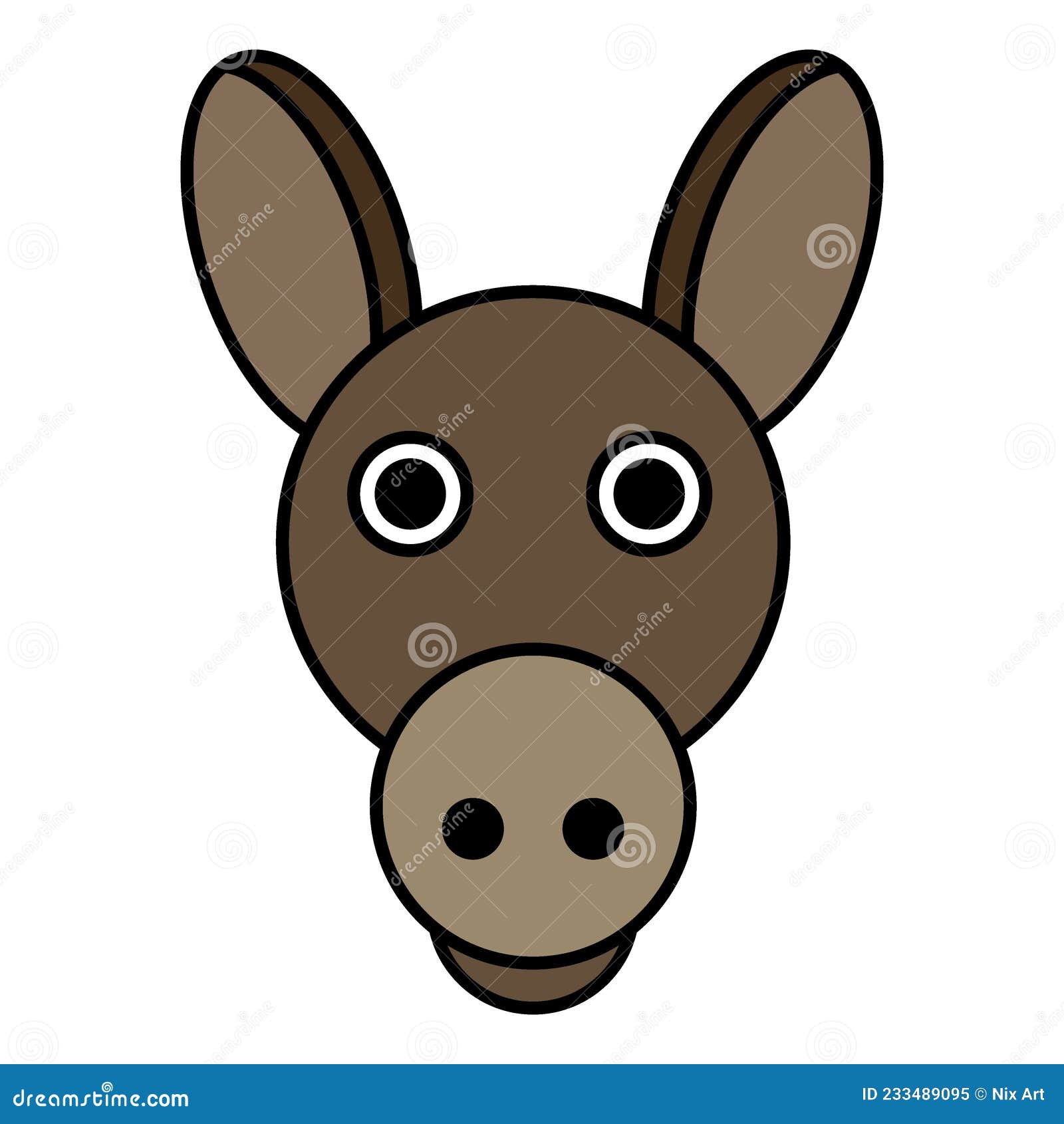 Donkey Cartoon Head