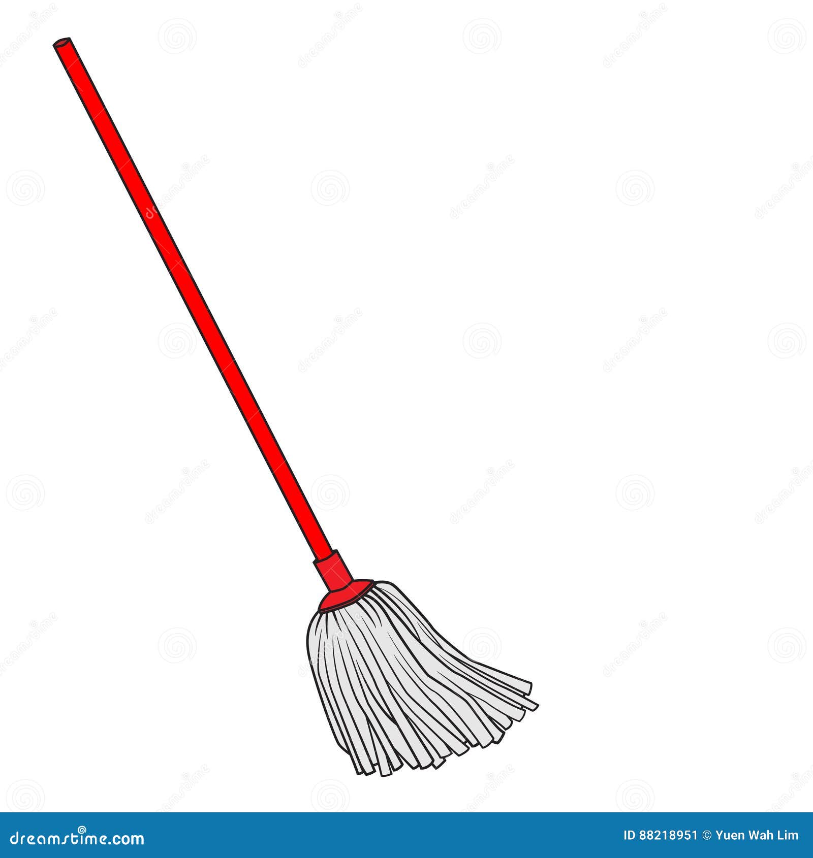 Cute Cartoon Doodle of Mop stock vector. Illustration of domestic ...