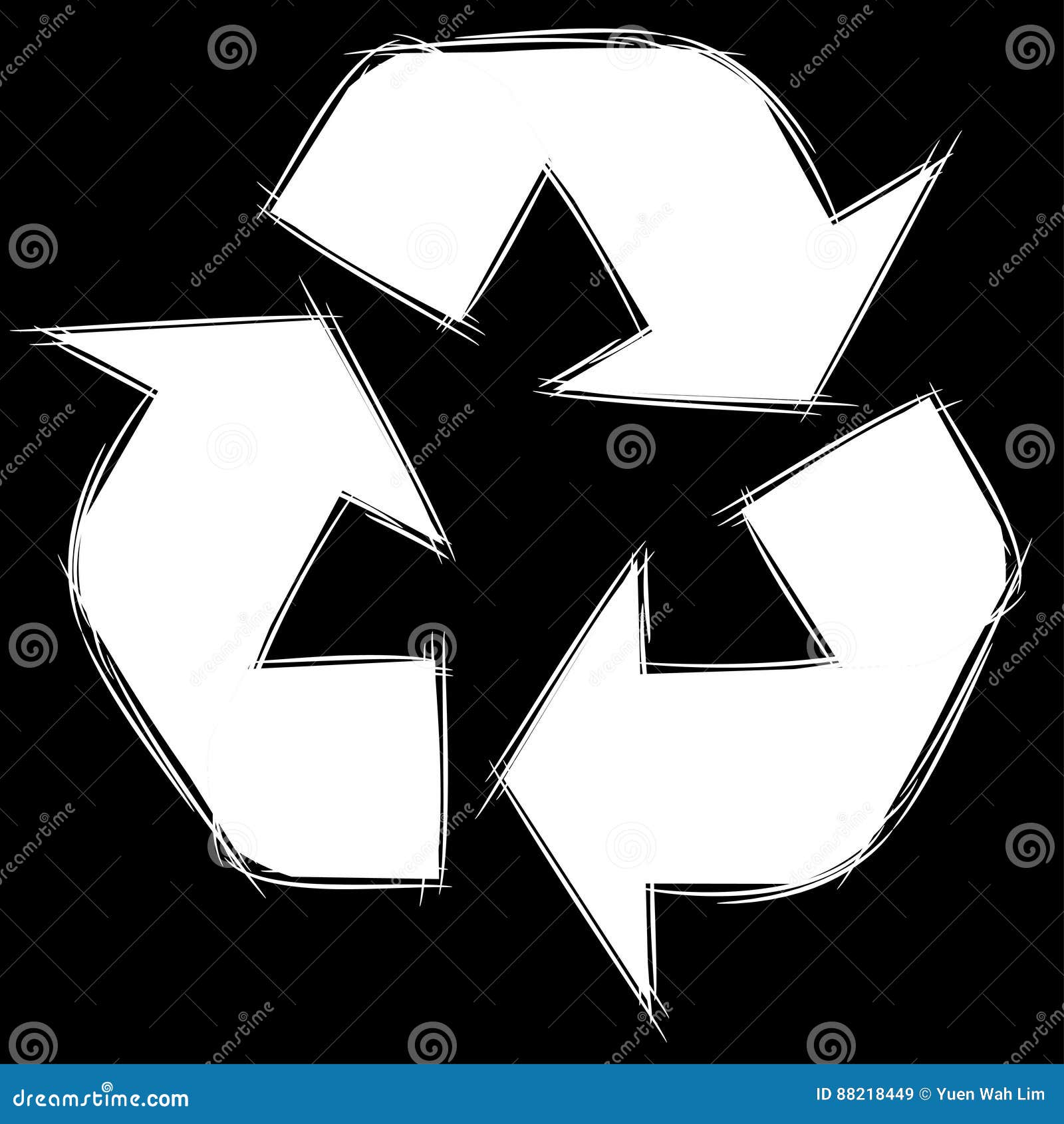 Cute Cartoon Doodle of Recycle Sign Stock Vector - Illustration of ...