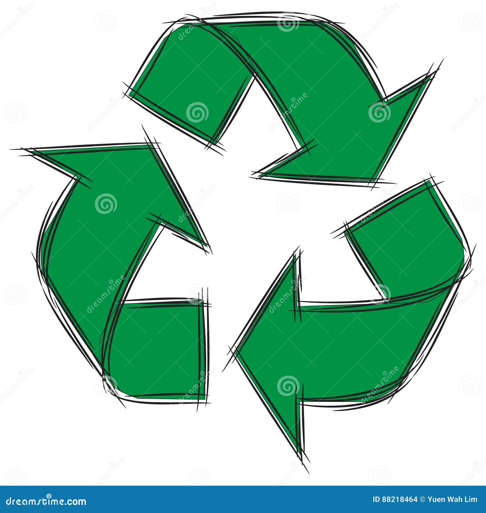 Cute Cartoon Doodle of Recycle Sign Stock Vector - Illustration of ...