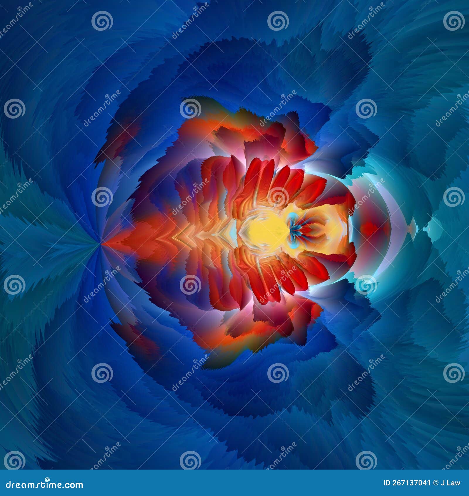 Cute Cartoon Doodles in Blue Red and Yellow Stock Illustration ...