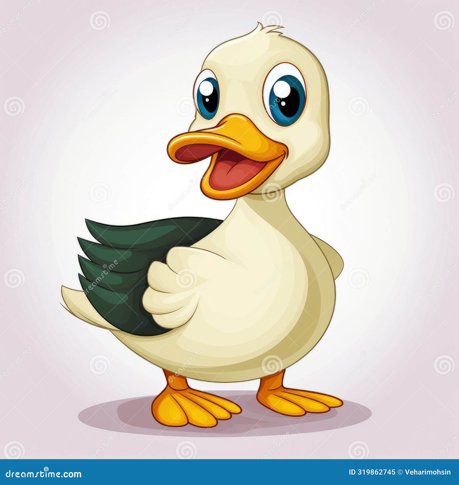 Cute Cartoon Duck, Vector Illustration Stock Illustration ...