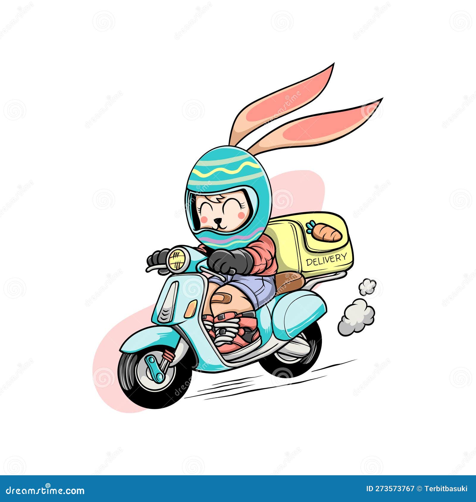Cute Cartoon Easter Bunny Delivery Stock Vector - Illustration of ...