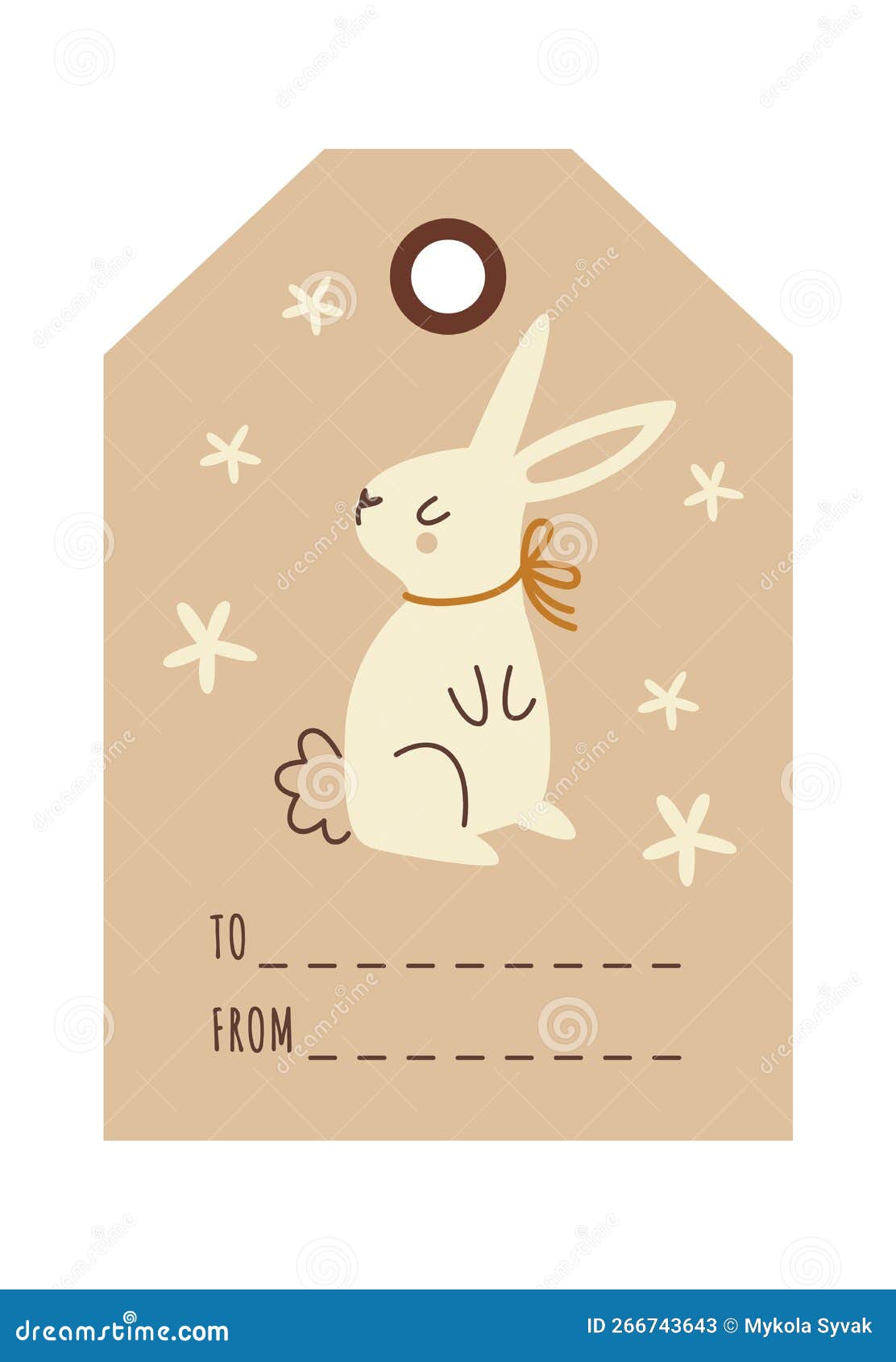 Cute Cartoon Easter Rabbit Tag Flat Icon Stock Vector - Illustration of ...