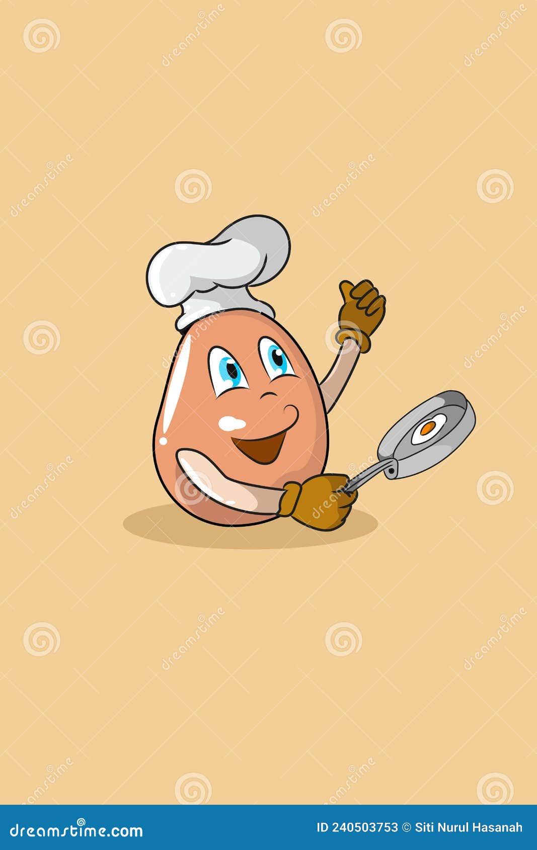 Cute Cartoon Eggs with Cooking Character Design Illustration Stock ...