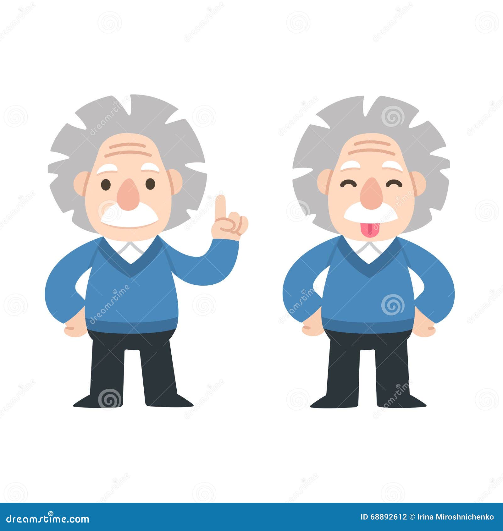 Cute cartoon Einstein stock vector. Illustration of male - 68892612