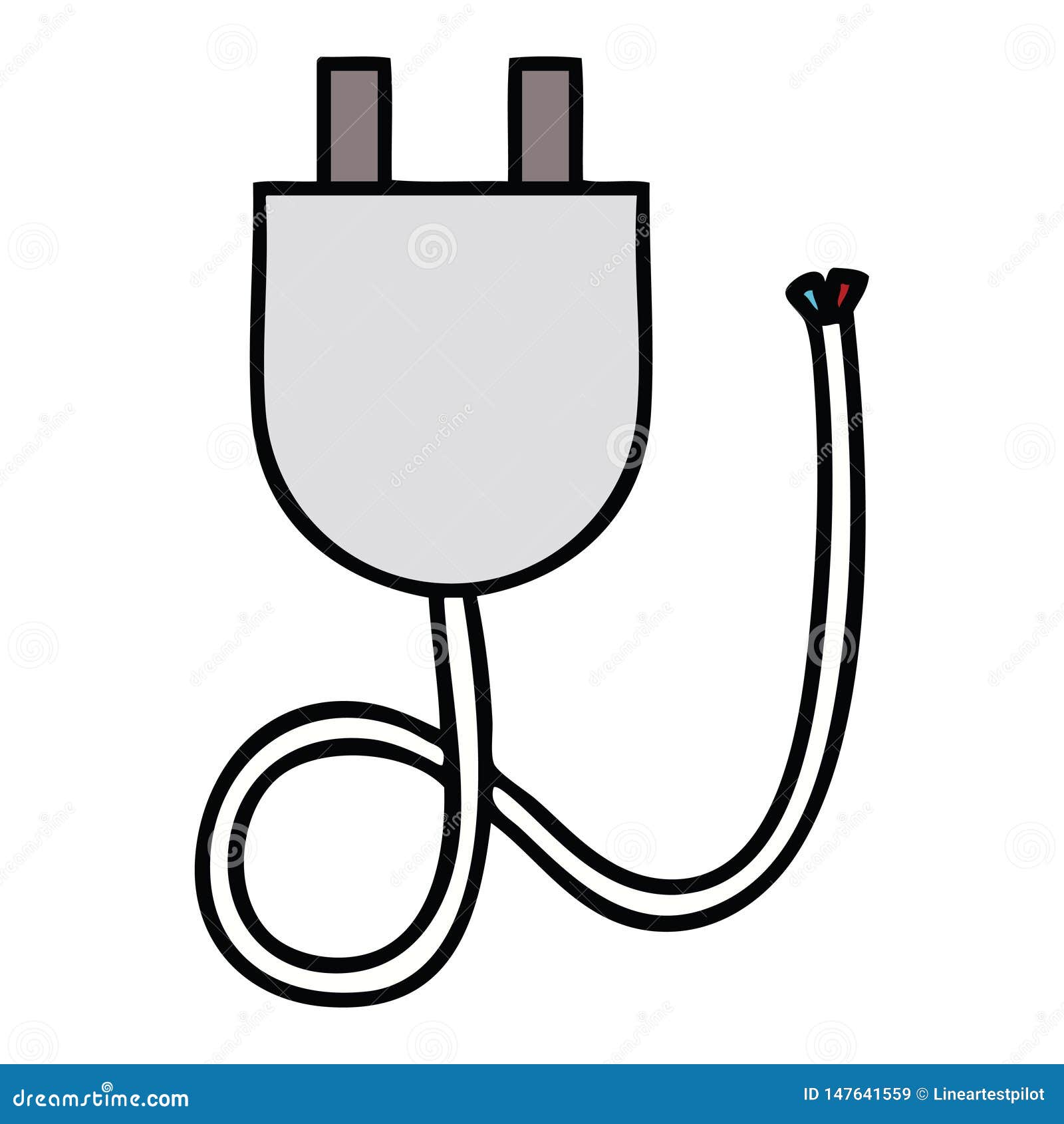 Cute Cartoon Electrical Plug Stock Vector - Illustration of hand ...