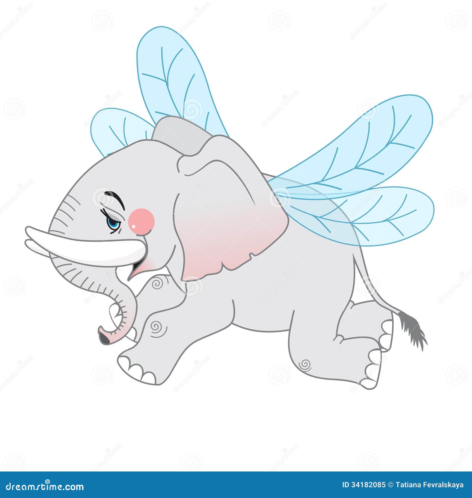 Cute cartoon elephant stock vector. Illustration of nature - 34182085