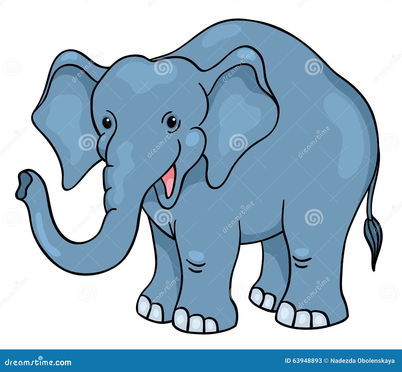 Cute Cartoon Elephant Stock Vector - Image: 63948893