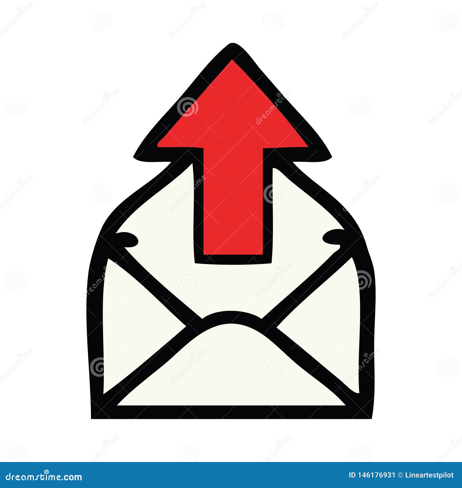 Cute Cartoon of a Email Sign Stock Vector - Illustration of cute ...