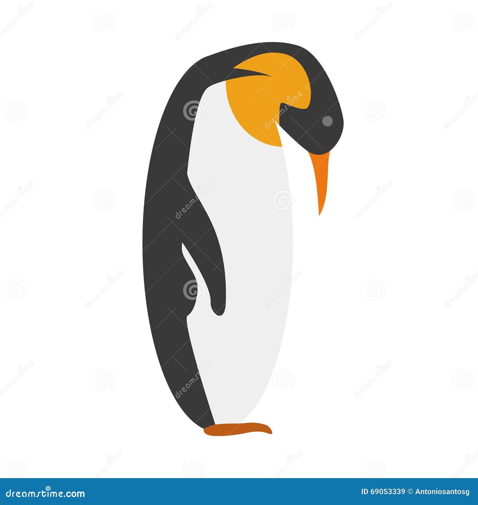 Cartoon Emperor Penguin Is Dancing Arabic Or Belly-dance On White ...