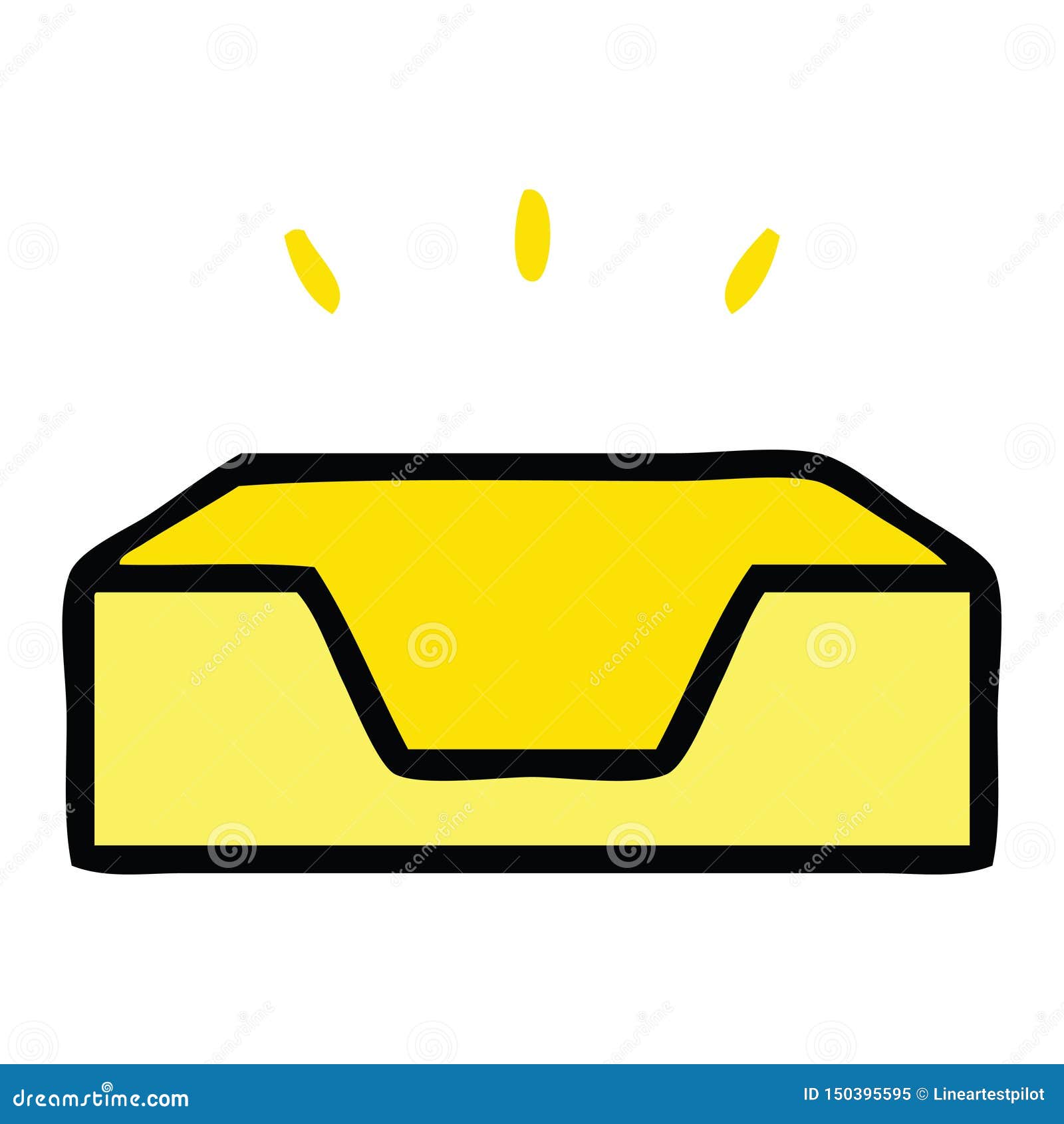 Cartoon Empty Tray Office Work Complete Done Finished Cute Illustration ...