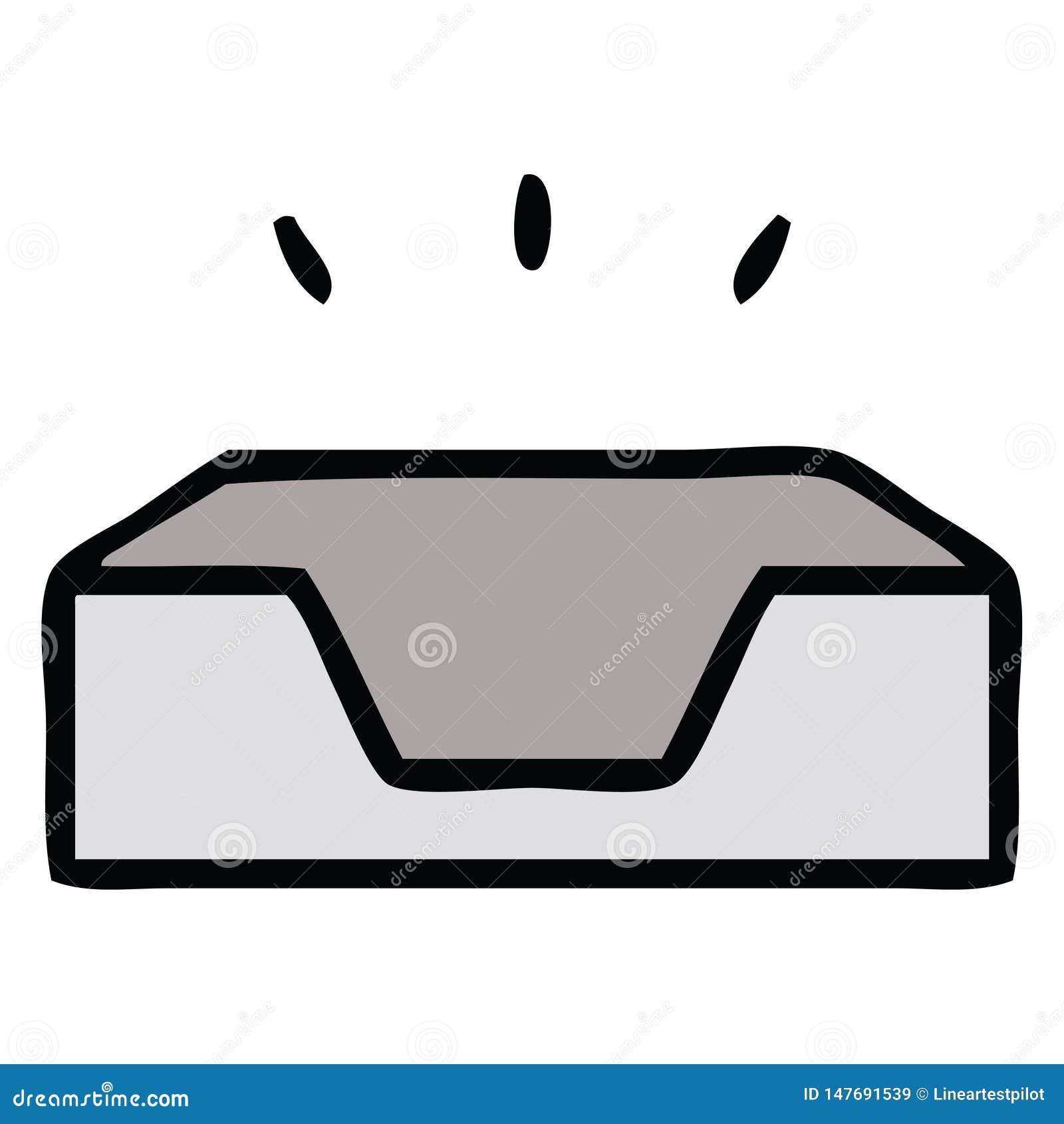 Cute cartoon empty in tray stock vector. Illustration of office - 147691539