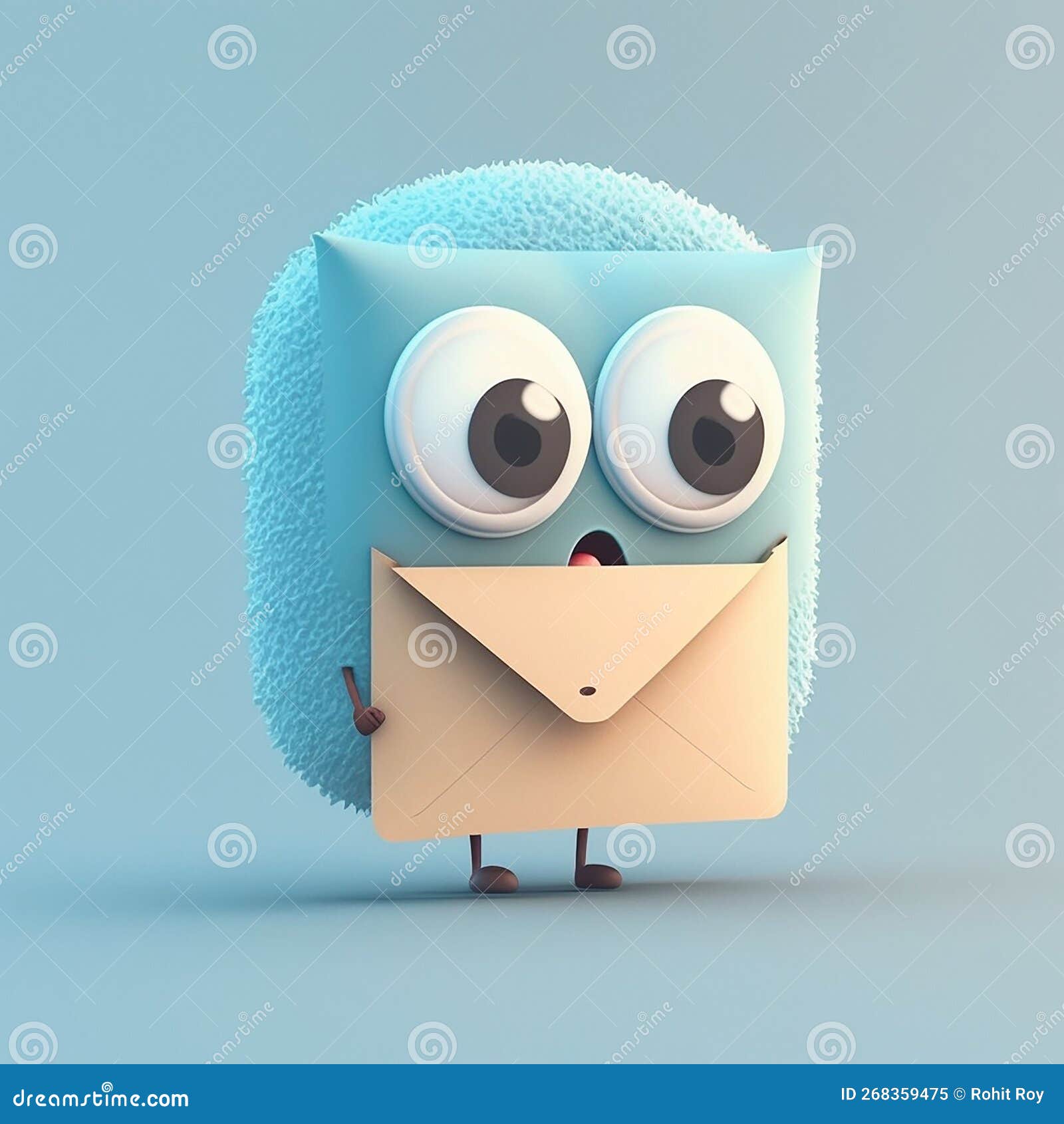 Cute Cartoon Envelope Character Stock Illustration - Illustration of ...