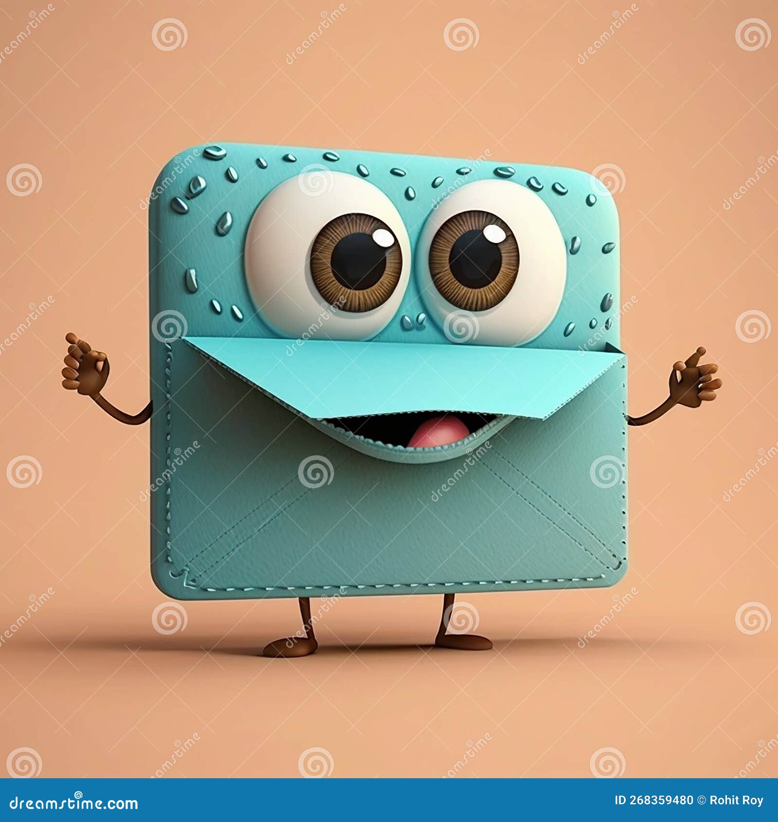 Cute Cartoon Envelope Character Stock Illustration - Illustration of ...
