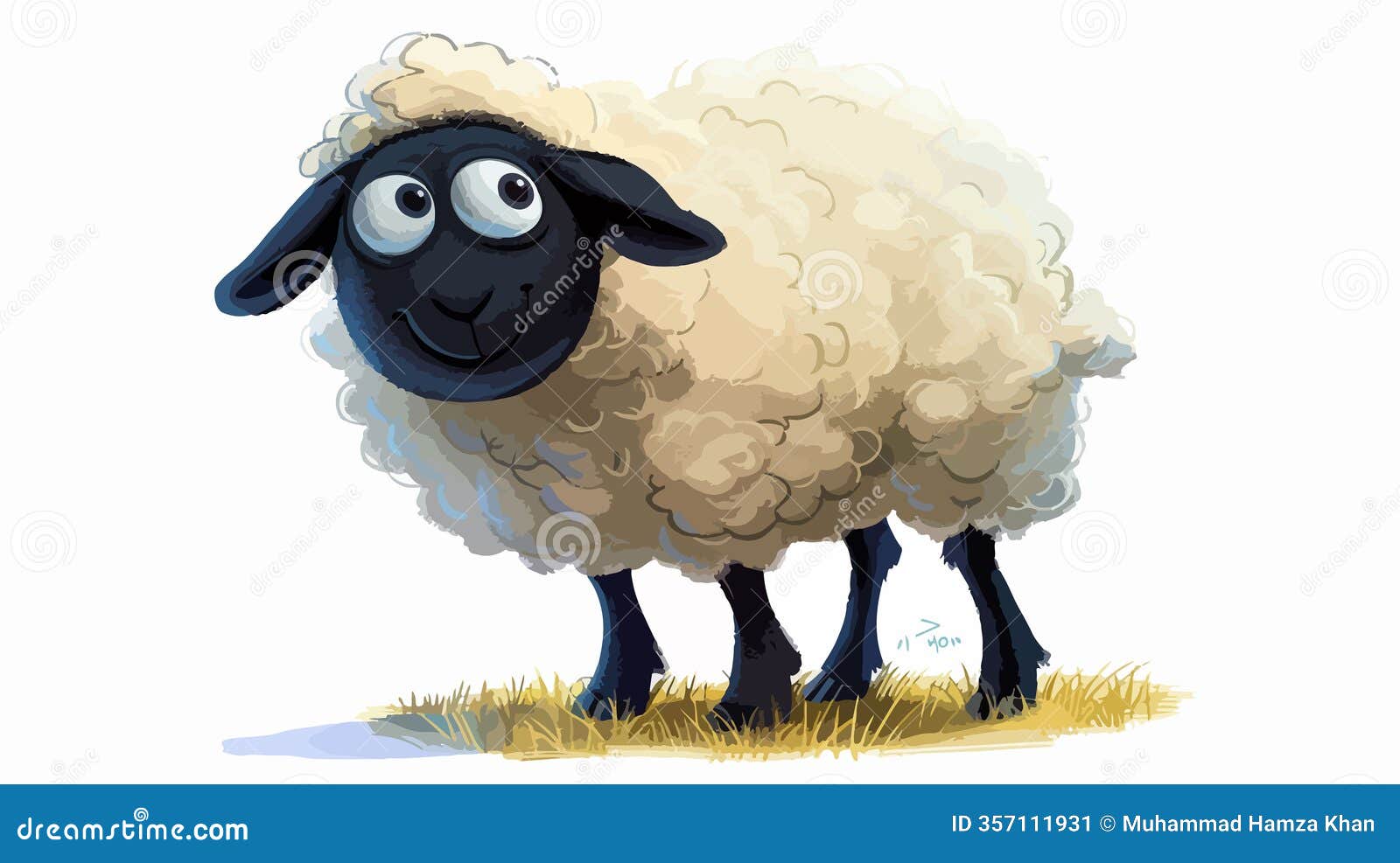 Cute Cartoon Ewe Animation Vector Illustration for Design Projects ...