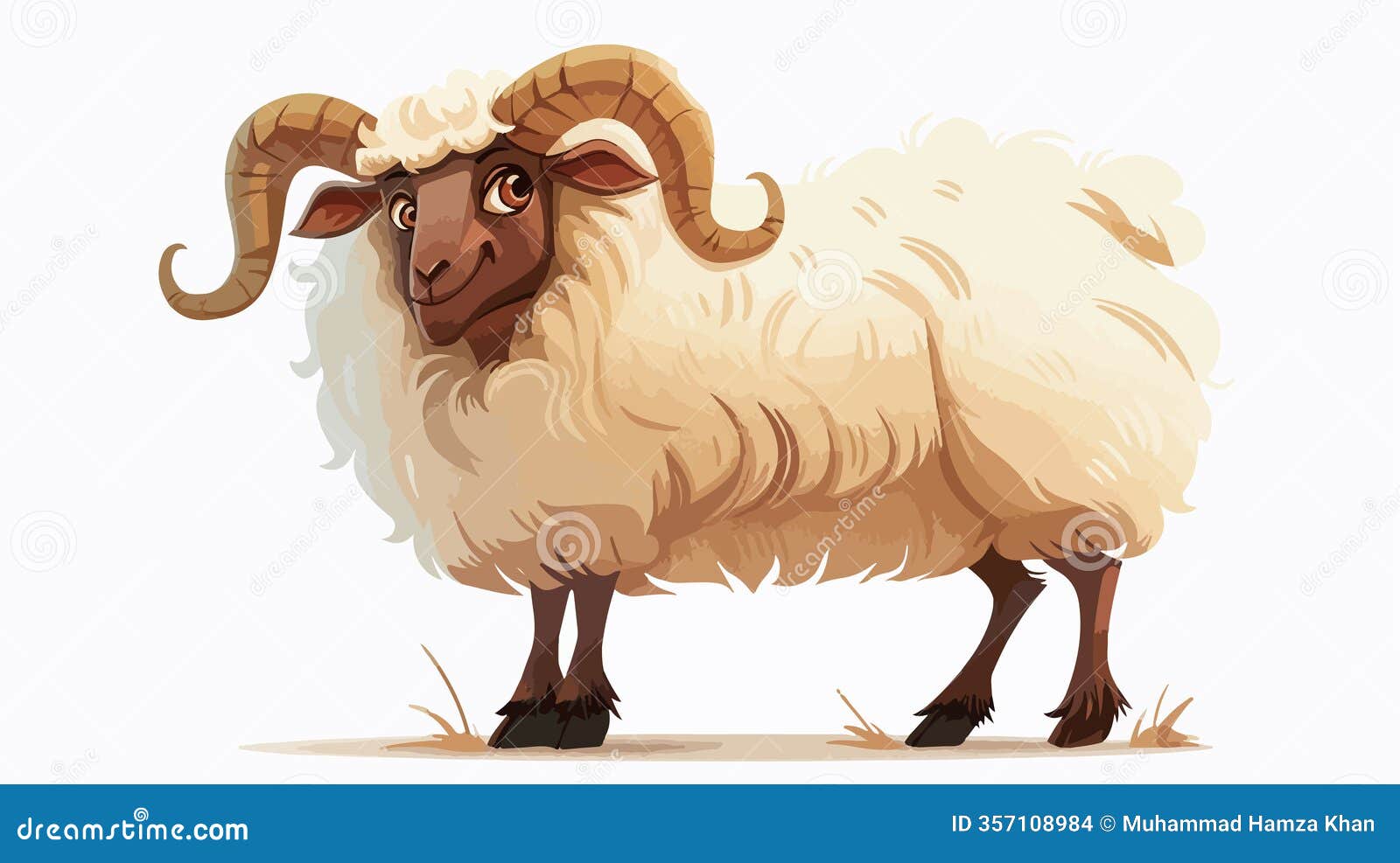 Cute Cartoon Ewe Vector Illustration for Design Projects and Printing ...