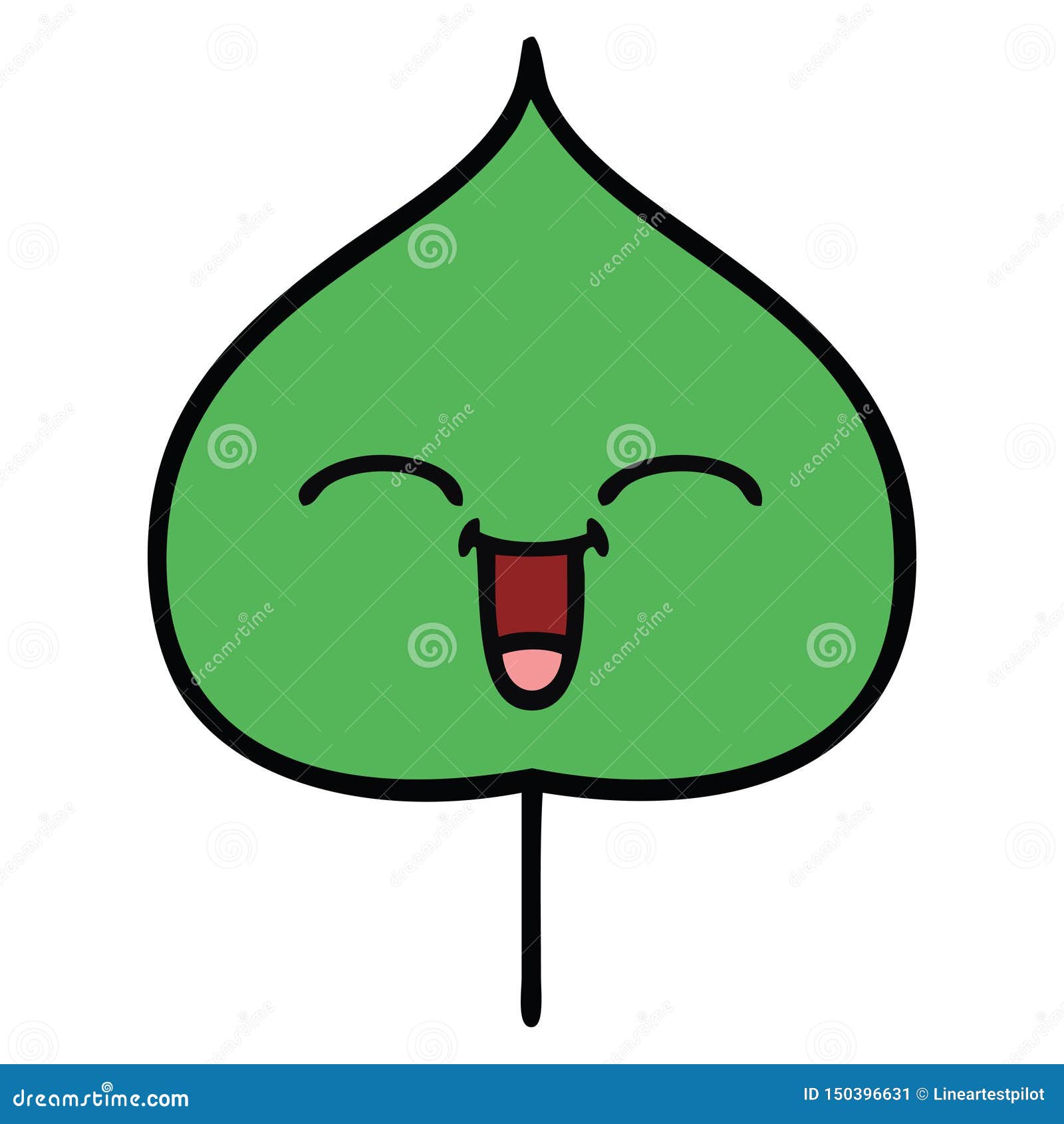 Cute Cartoon of a Expressional Leaf Stock Vector - Illustration of ...
