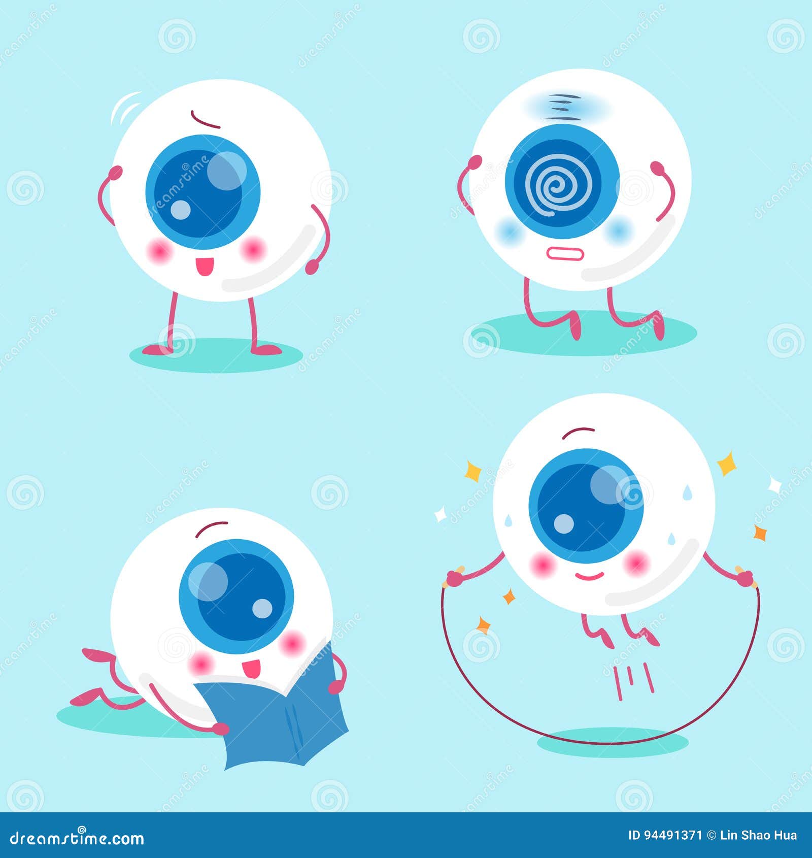 Cute Eyeball Emoticon Vector Set Isolated On White Background ...
