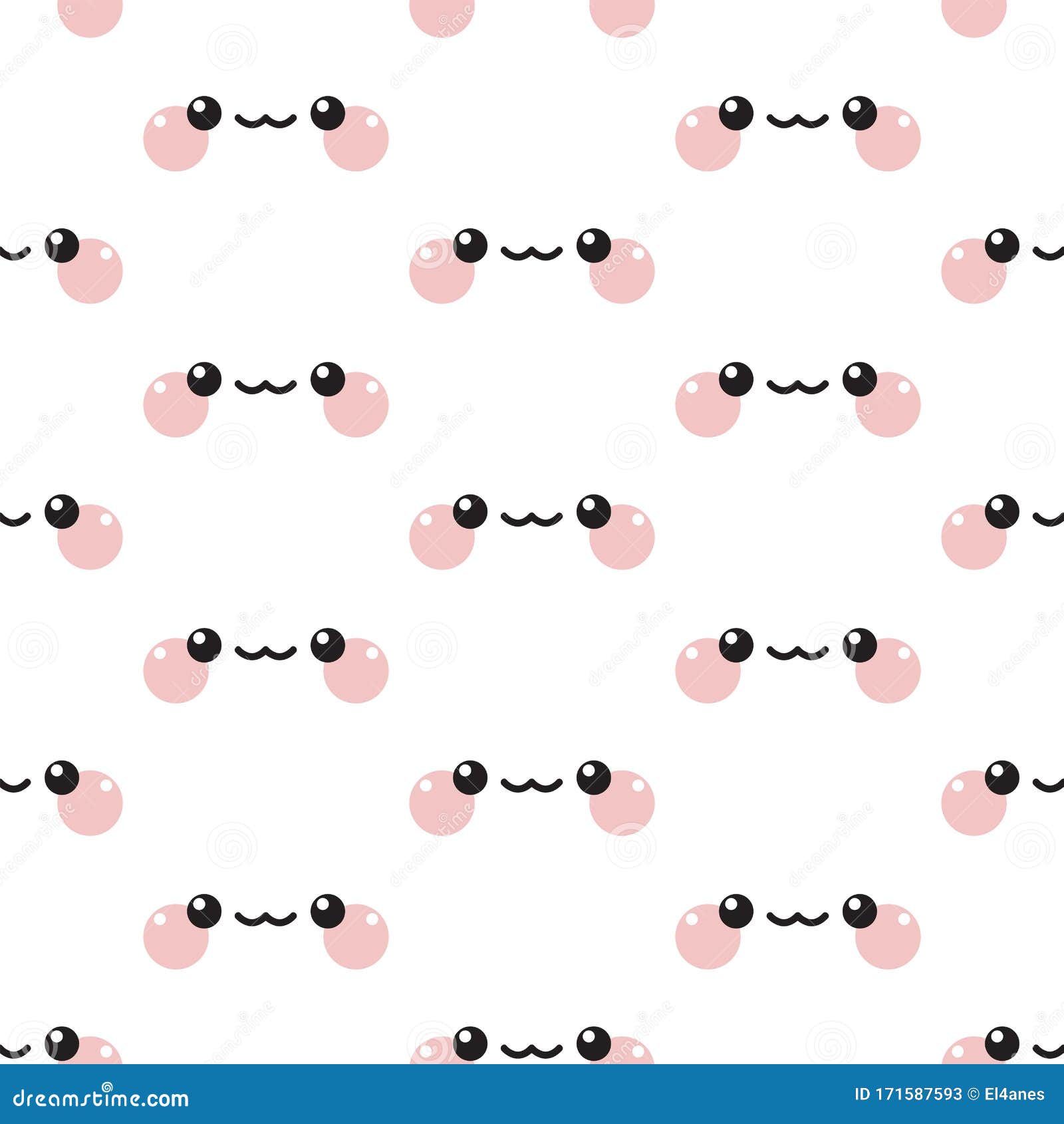 Cute Cartoon Face with Smile Pattern Stock Vector - Illustration of ...