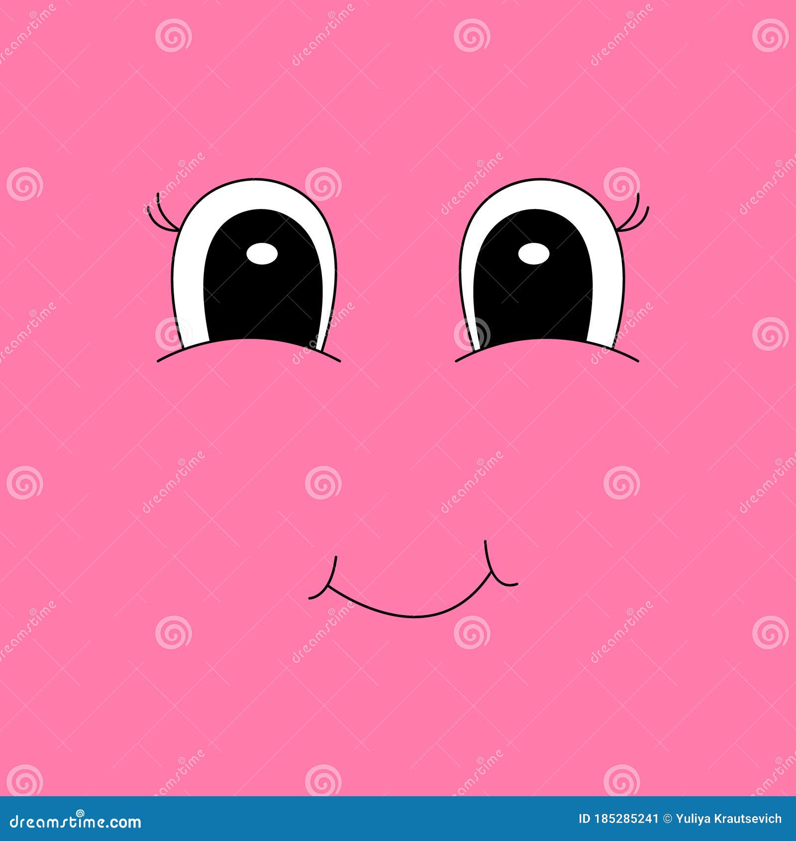 Cute Cartoon Face. Vector Illustration. Stock Vector - Illustration of ...