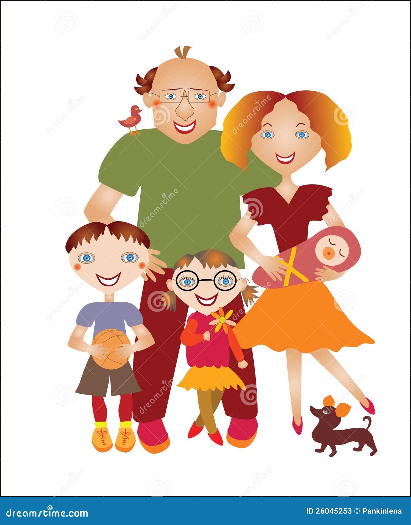 Cute Cartoon Family Stock Photos - Image: 26045253