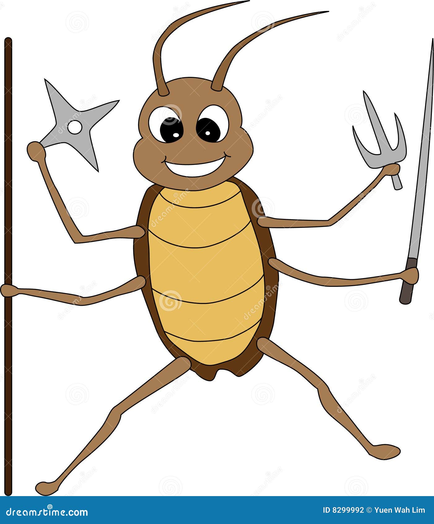 Cute Cartoon Fighting Cockroach Stock Vector - Illustration of bugs ...