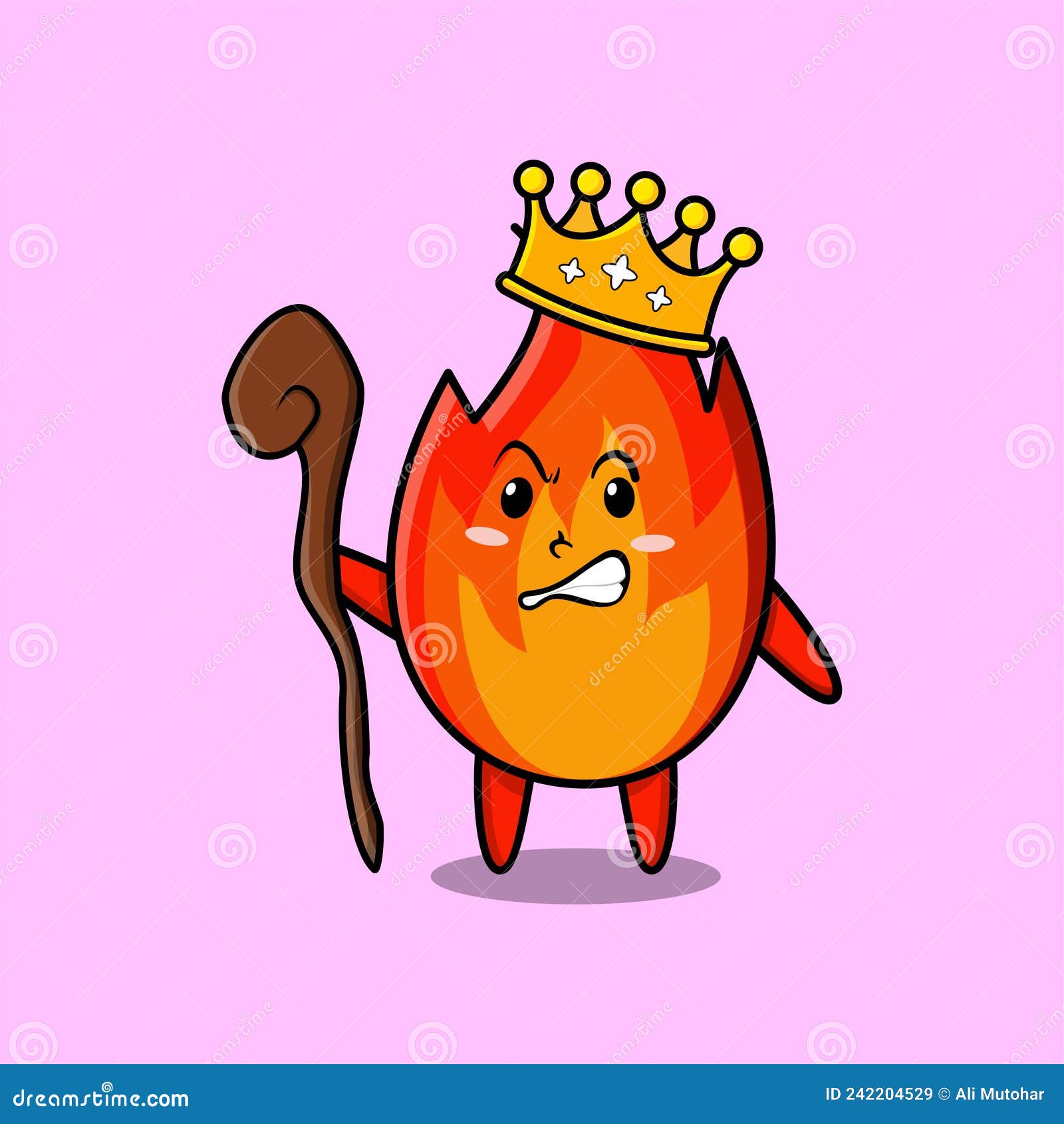 Cute Cartoon Fire Character Stock Vector - Illustration of flame, comic ...