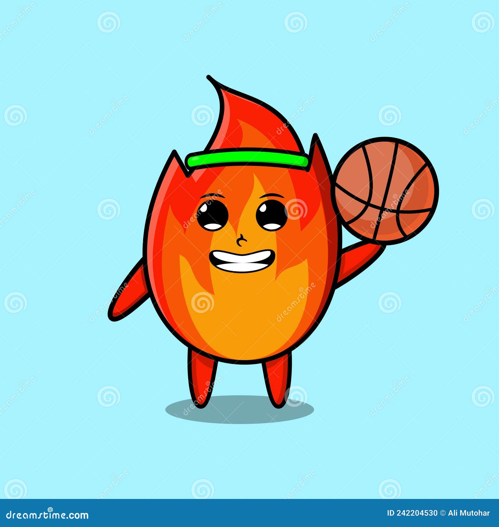 Cute Cartoon Fire Character Stock Vector - Illustration of flame, furry ...